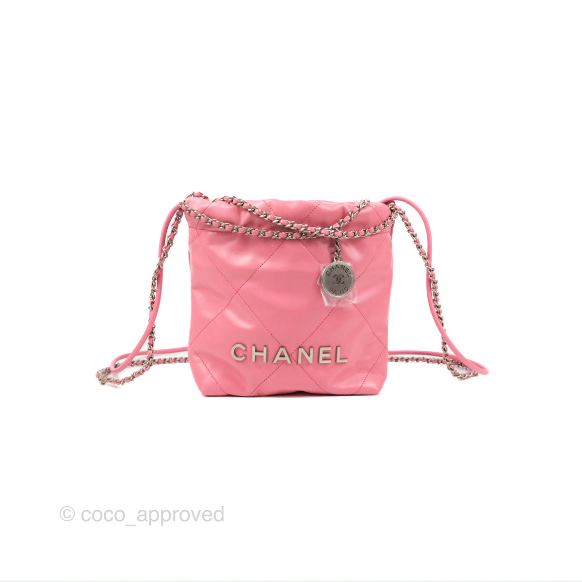 Chanel 22 Mini Bag Pink Crumpled Calfskin – Coco Approved Studio