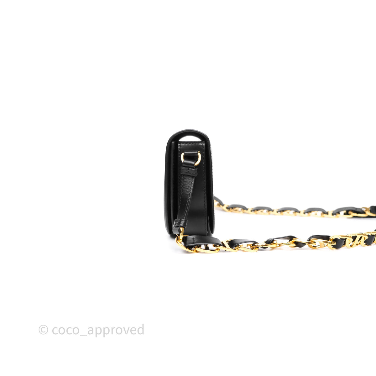 Christian Dior CD Signature Flap Bag with Chain Black CD-Embossed Box ...