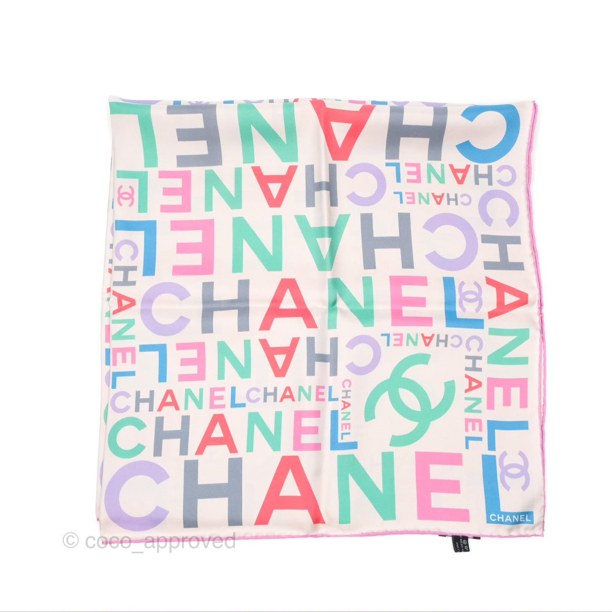 Chanel CC Logo Silk Square Scarf 90 – Coco Approved Studio