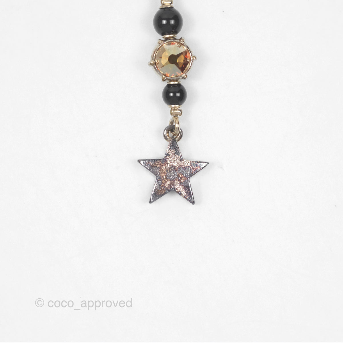 Chanel Crystal CC Star Drop Necklace Gold Tone 21S – Coco Approved Studio