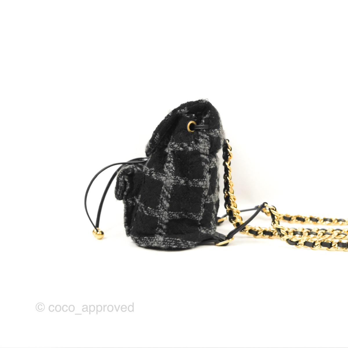 Chanel Duma Backpack Black Tweed Gold Hardware 22K – Coco Approved Studio