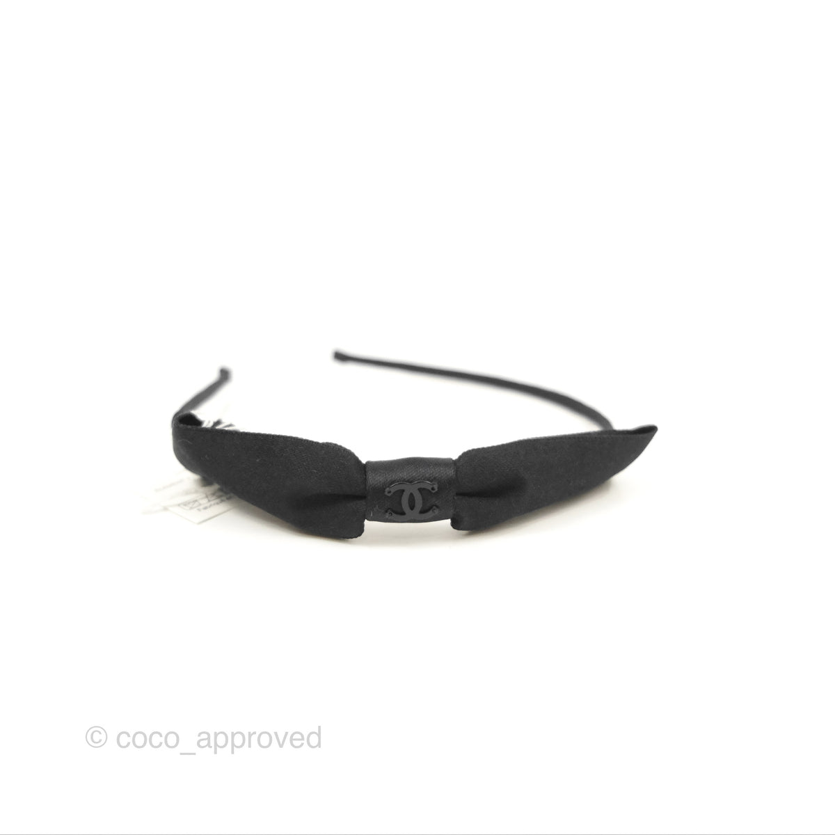 Chanel CC Silk Ribbon Bow Hair Band Black 23P – Coco Approved Studio