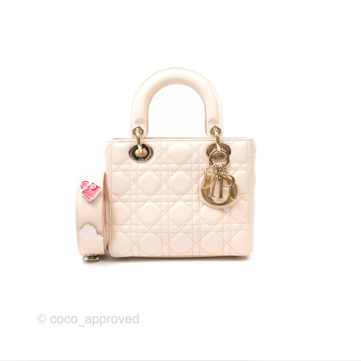 Christian Dior My ABCDior Lady Dior Baby Pink Cannage Lambskin Gold Ha ...