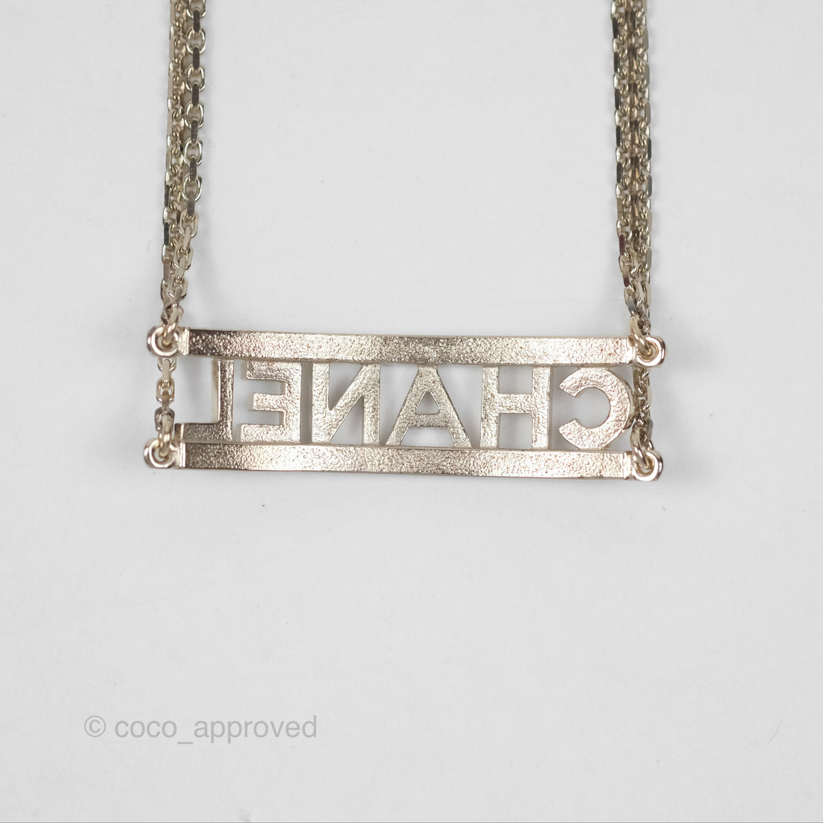 Chanel Crystal Chanel Logo Chain Choker Gold Tone 22S – Coco Approved ...