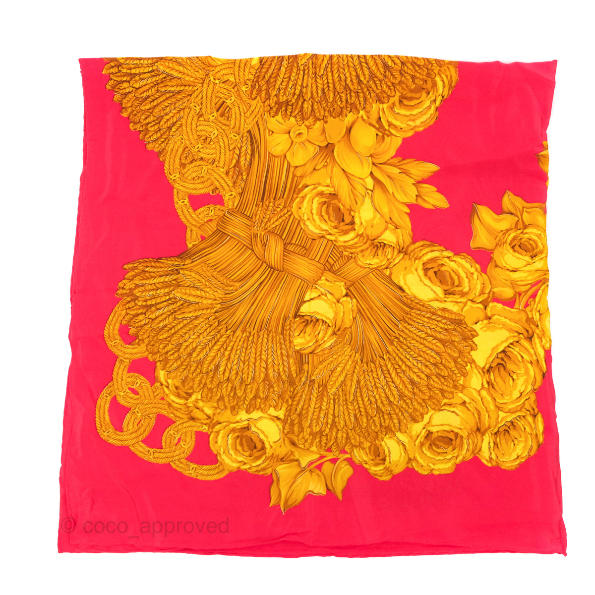 Chanel Floral Print Scarf Red/Gold – Coco Approved Studio