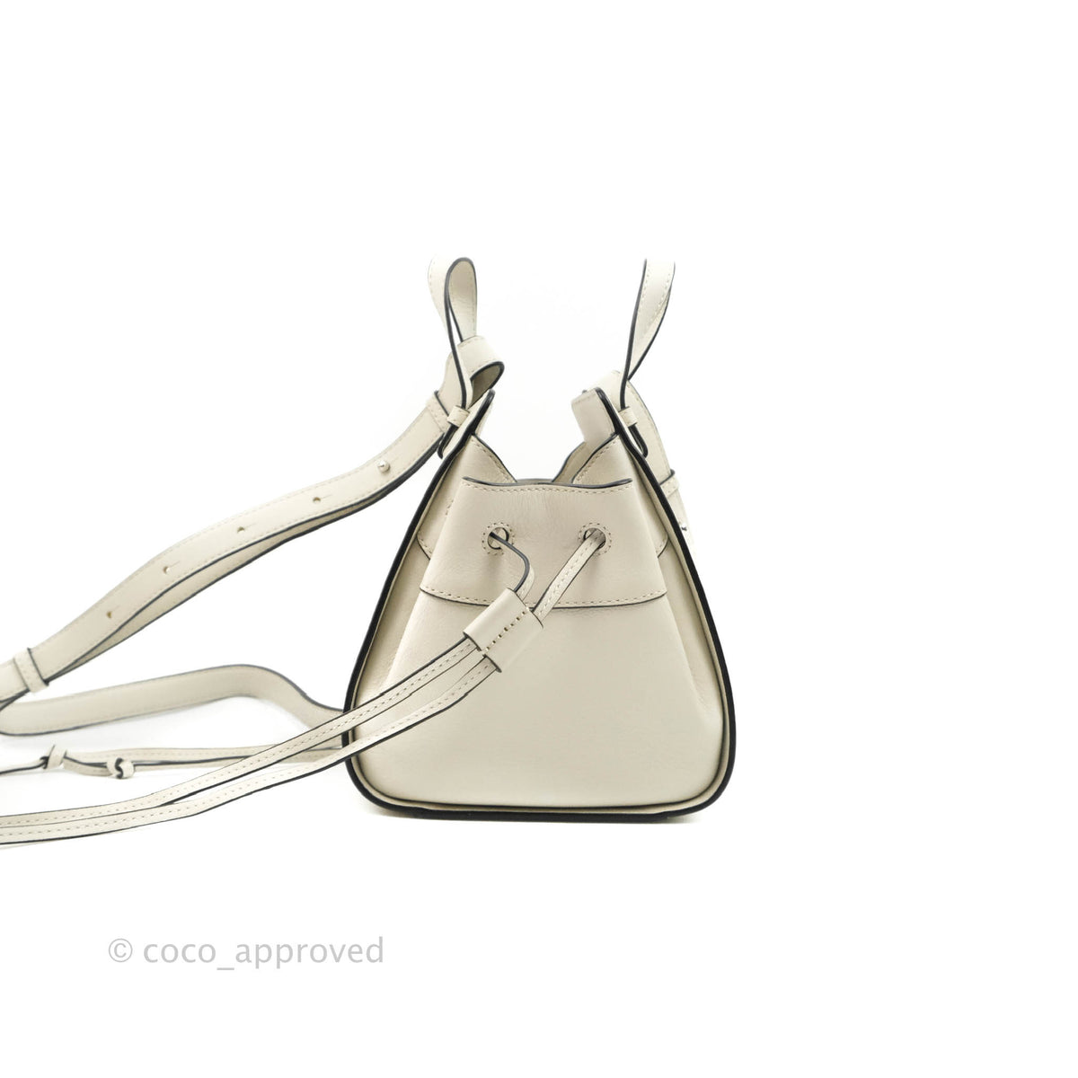 Loewe Mini Hammock Drawstring White Calfskin – Coco Approved Studio