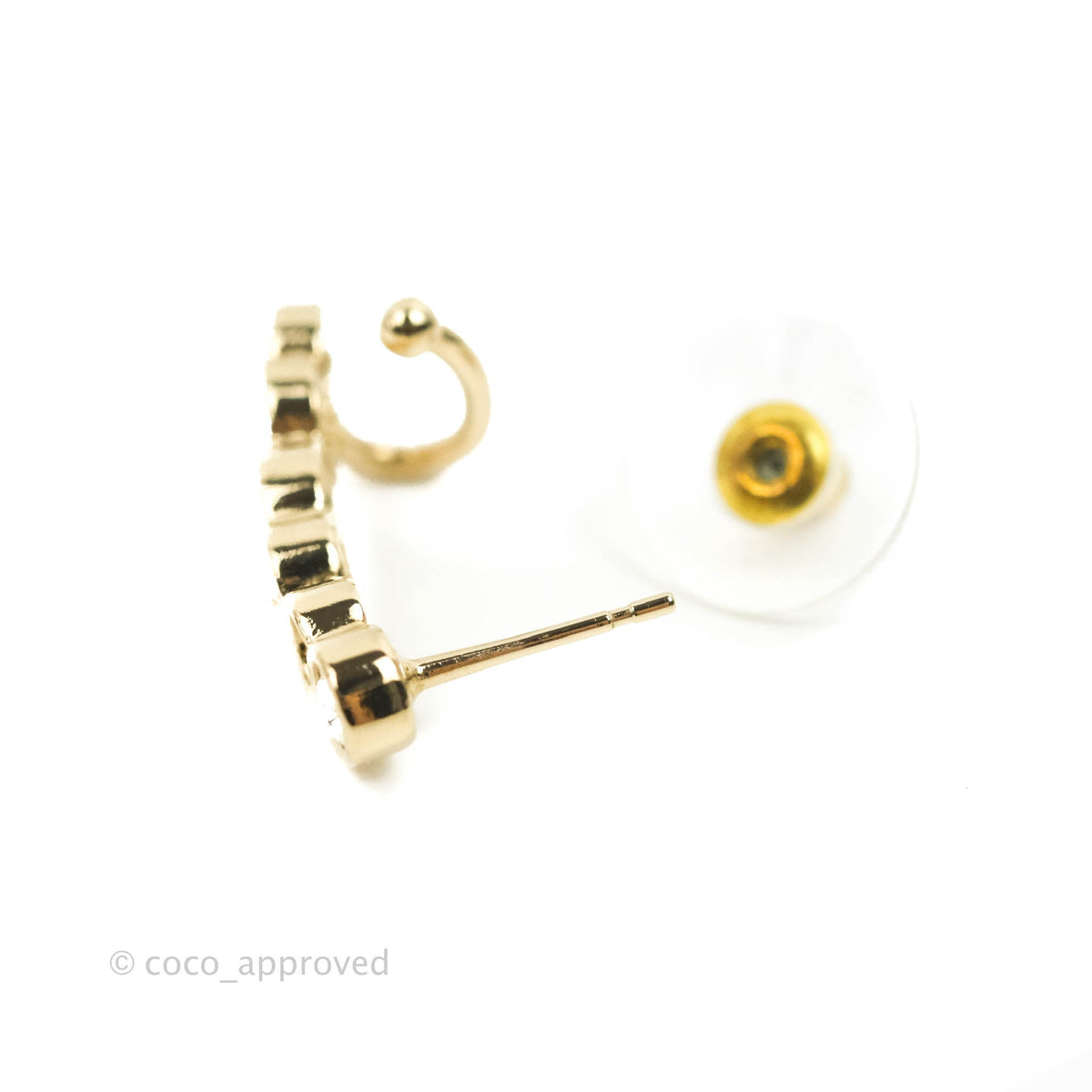Chanel CC Coco Crystal Earrings Ear Clip Gold Tone 22P – Coco Approved ...