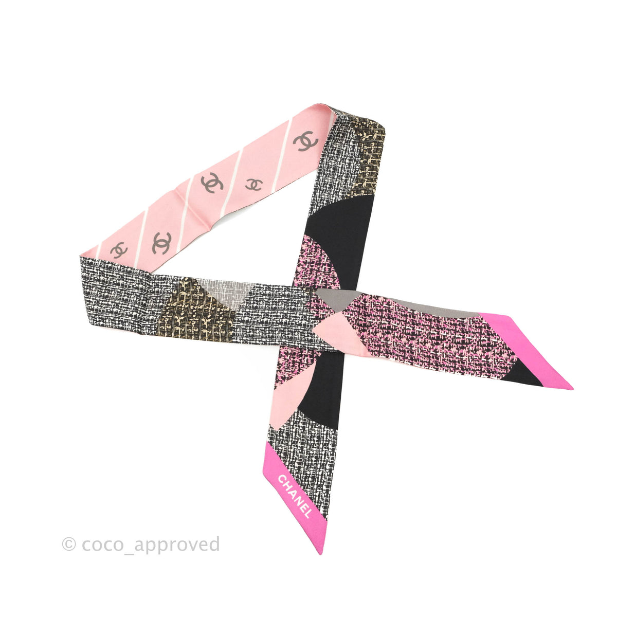 Chanel Silk Twilly in Tweed Print – Coco Approved Studio