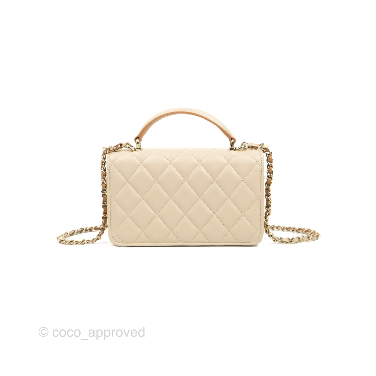 Chanel Top Handle Mini WOC Ecru/Beige Lambskin Gold Hardware 23P – Coco ...
