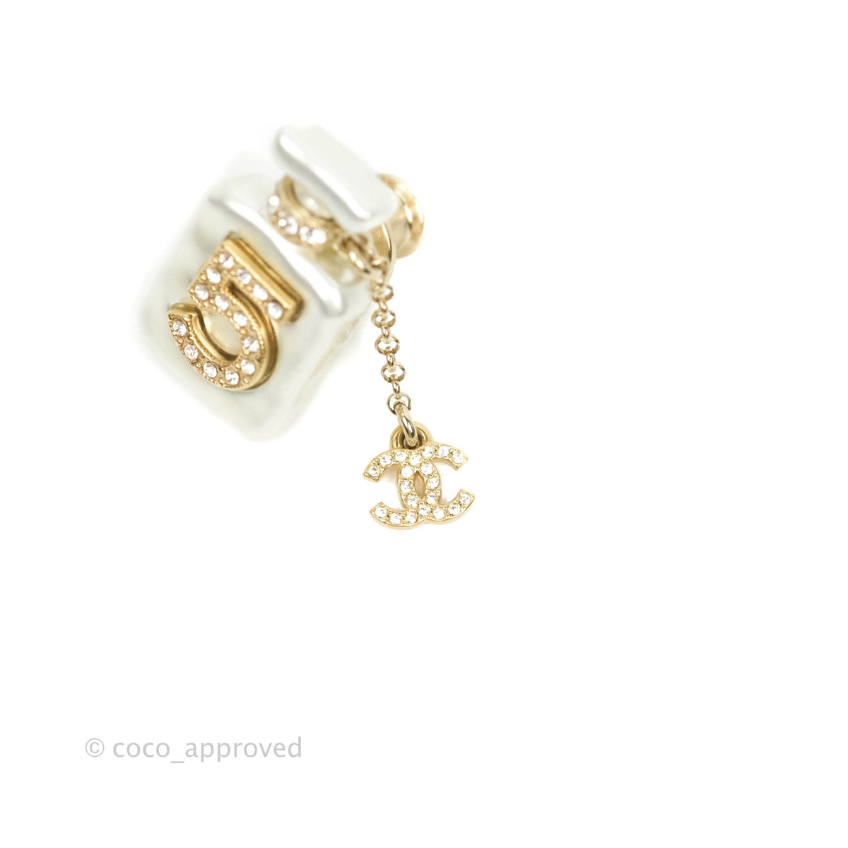 Chanel No5 Perfume Bottle Pearl Pin Brooch Gold Tone 22S – Coco ...