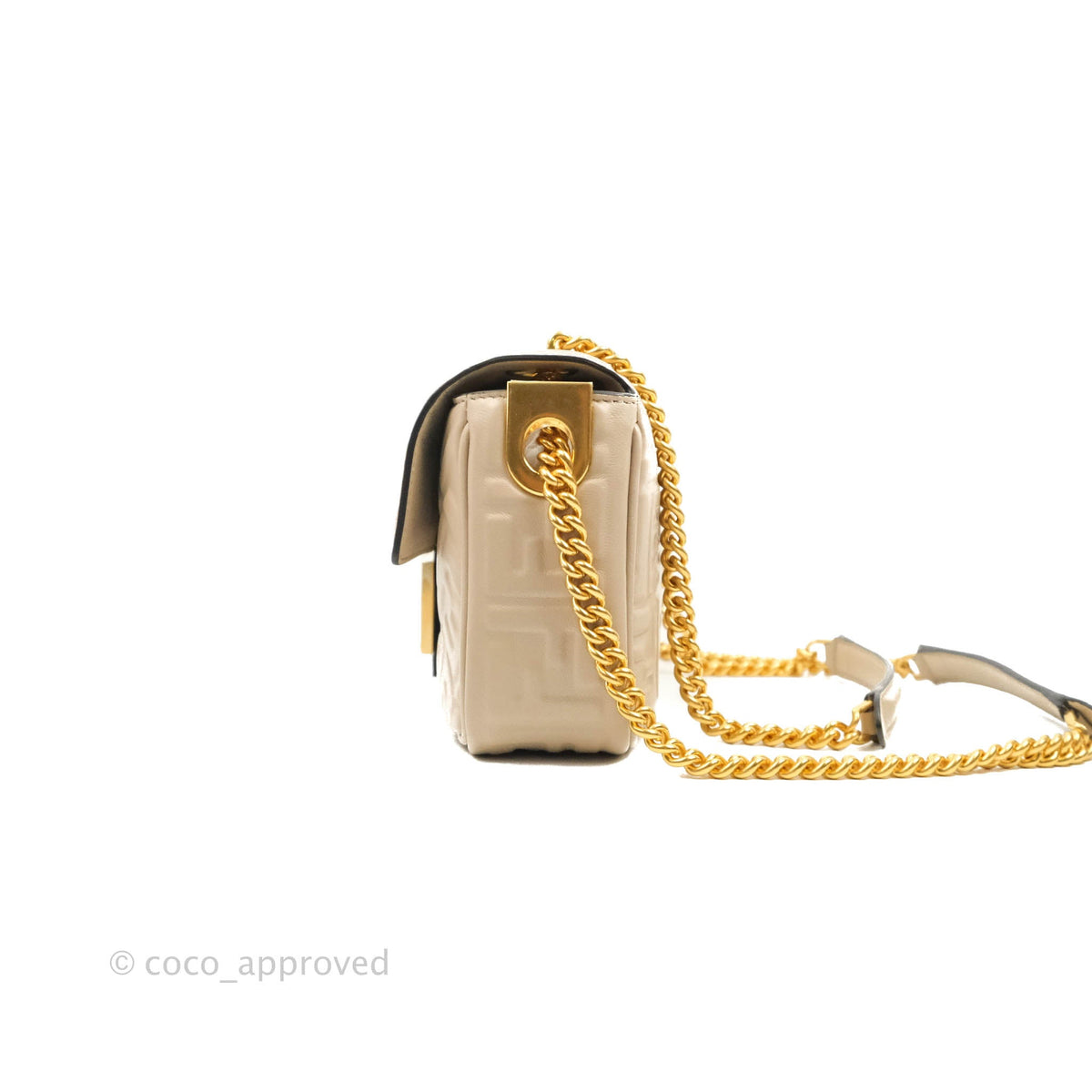 Fendi Baguette Chain Midi Light Grey Lambskin Bag – Coco Approved Studio