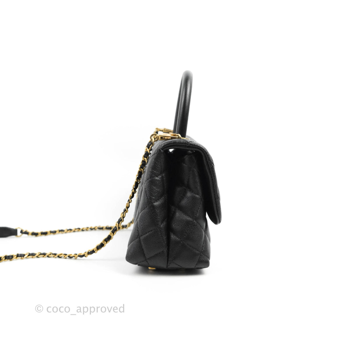 Chanel Small Coco Handle Black Caviar Aged Gold Hardware – Coco ...