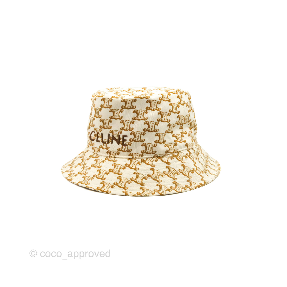 Celine Bucket Hat Triomphe Print Crème / Mordoré – Coco Approved Studio