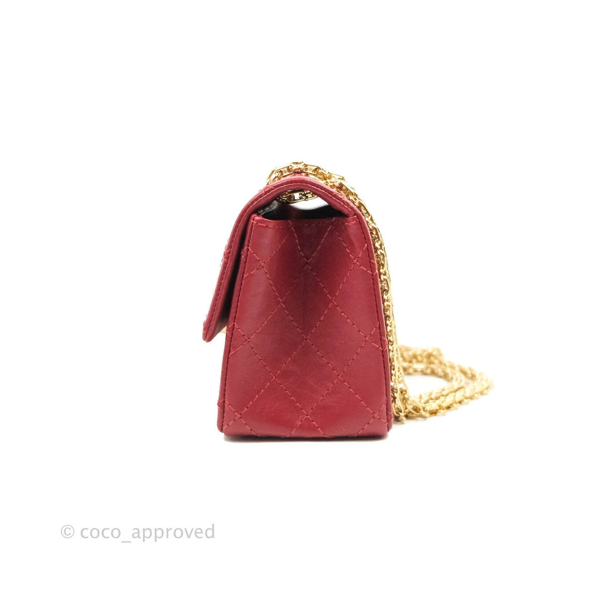 Chanel Mini Reissue 224 Red Aged Calfskin Gold Hardware 19S – Coco ...