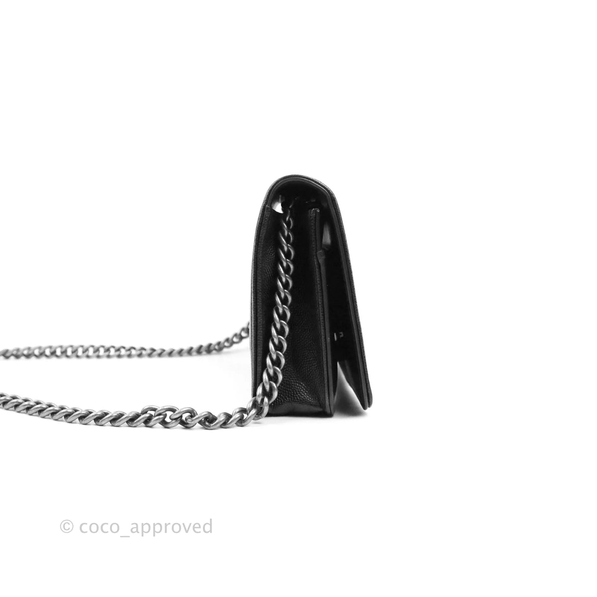 Chanel Quilted Boy Wallet on Chain WOC Black Caviar Ruthenium Hardware ...