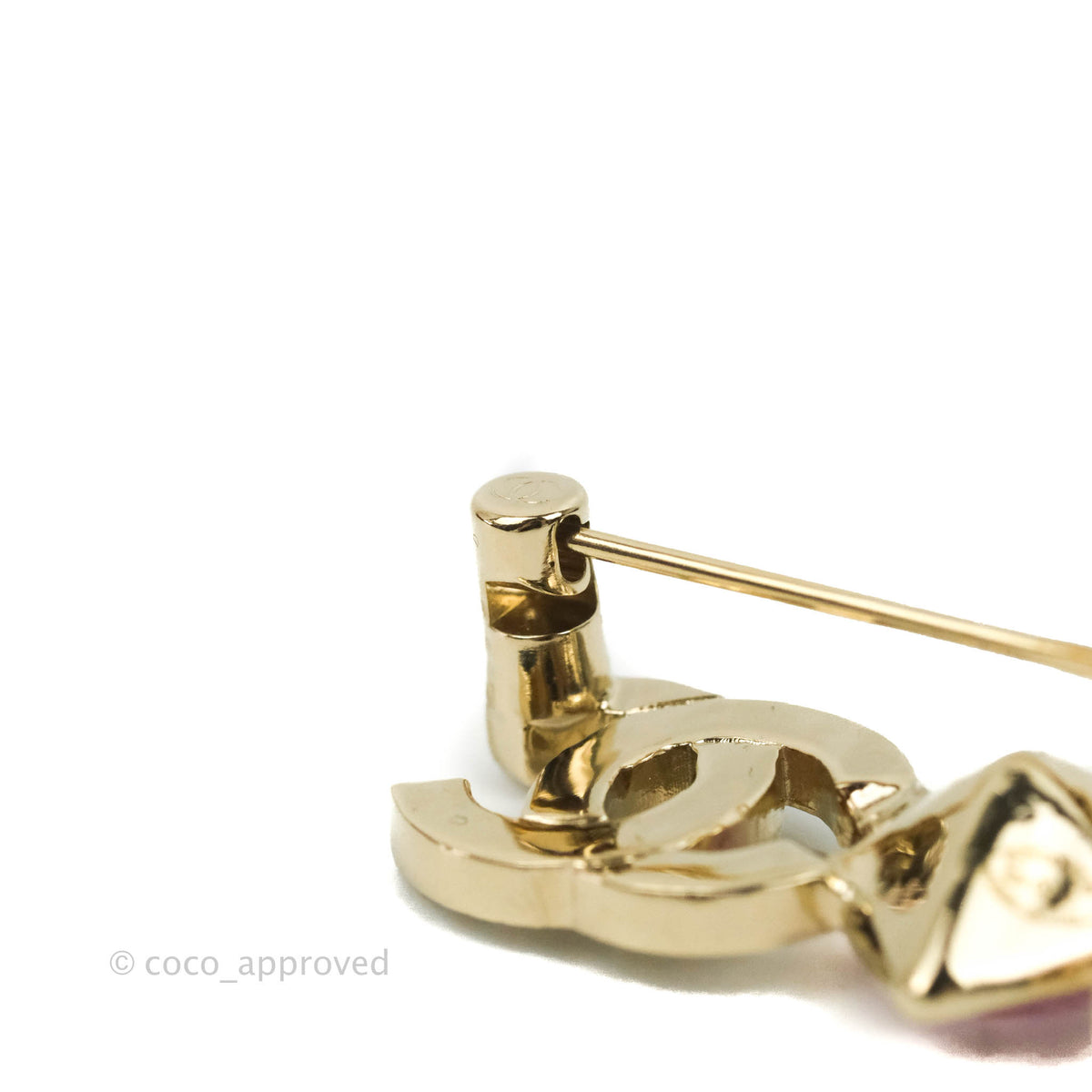 Chanel I Love CC Pink Heart Pearl Brooch Gold Tone 22B – Coco Approved ...