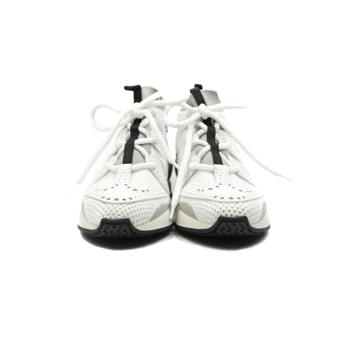 Hermès High Rise Sneakers White/Black Knit & Calfskin 2020SS – Coco ...
