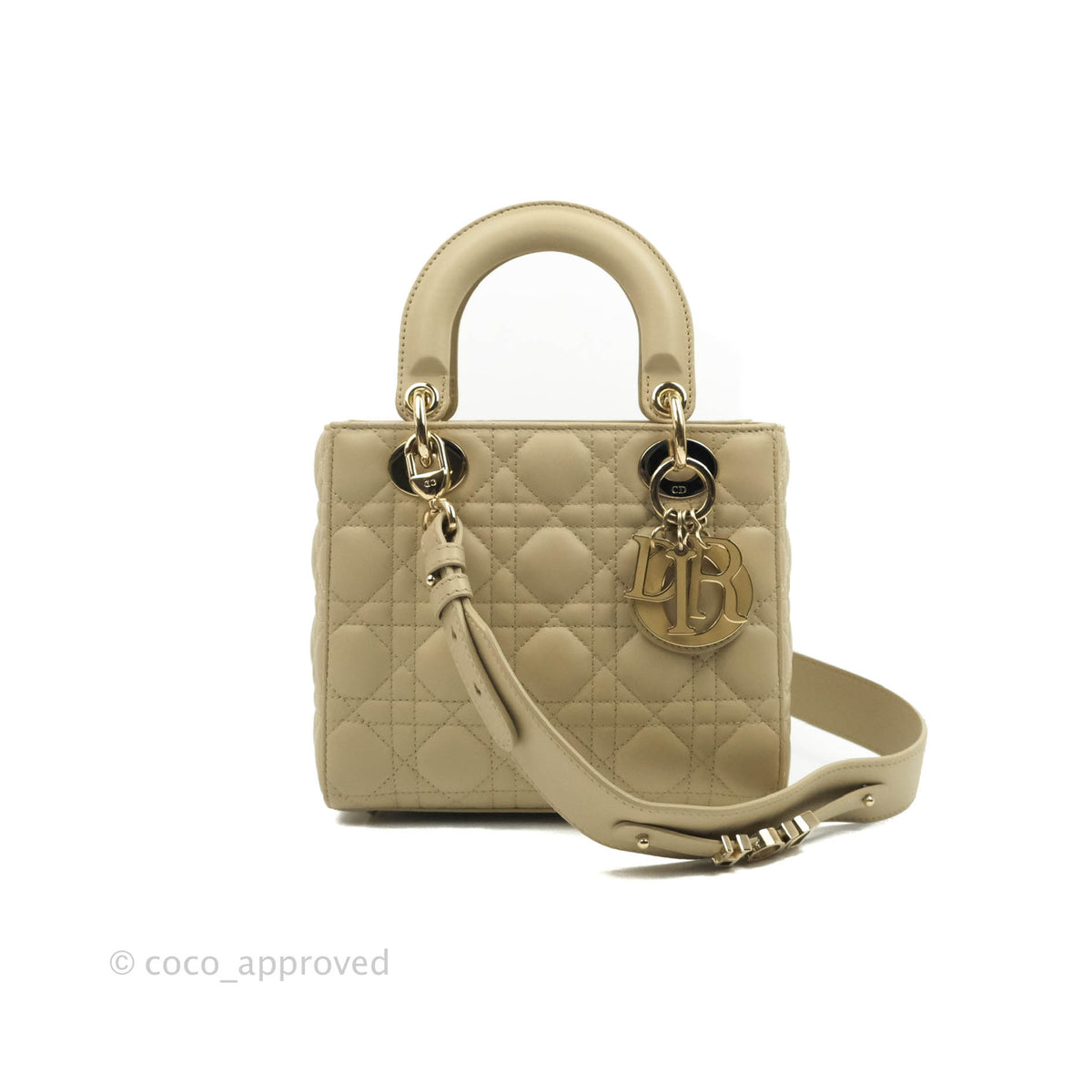 Christian Dior Lambskin My ABCDior Lady Dior Matte Beige Gold Hardware ...