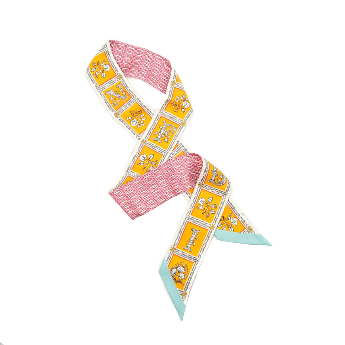 Fendi Silk Twilly Orange & Pink – Coco Approved Studio