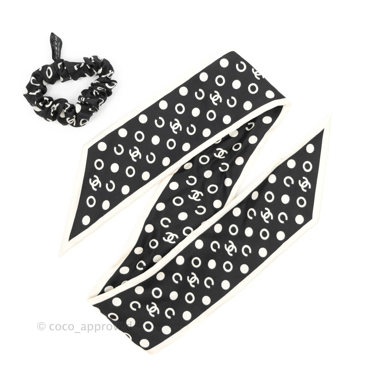 Chanel Coco Bow Silk Hair Accessory Black & Ivory – Coco Approved Studio
