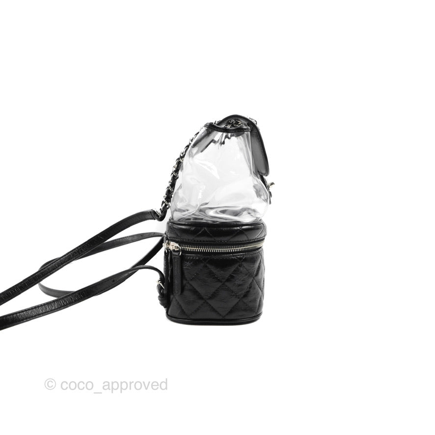 Chanel Aquarium PVC Backpack Black Crumpled Calfskin Silver Hardware ...