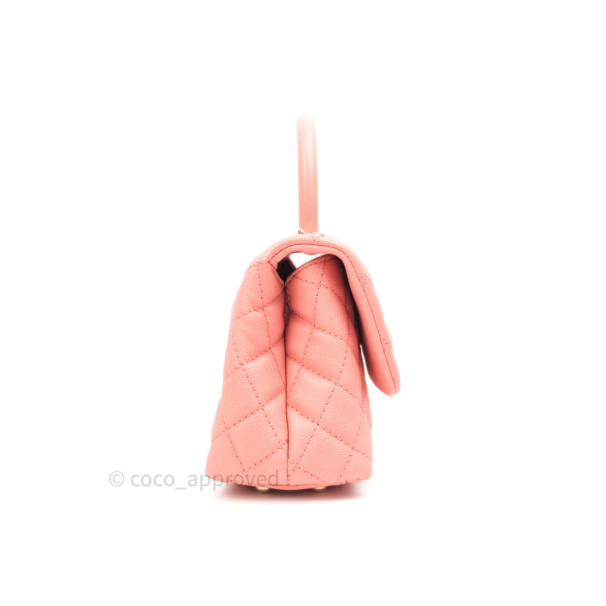 Chanel Mini Coco Handle Pink Caviar Quilted Gold Hardware – Coco ...